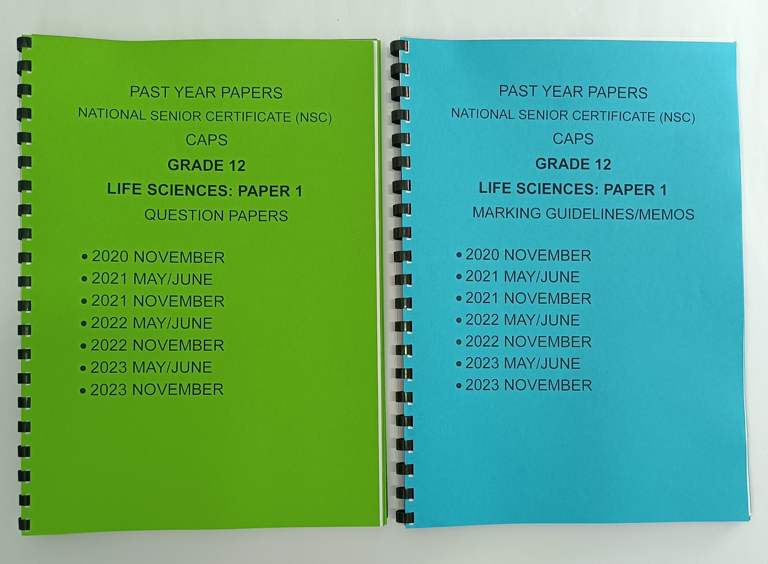 Grade 12 Life Sciences Paper 1 Question Papers and Memos/Answers 5 Yea