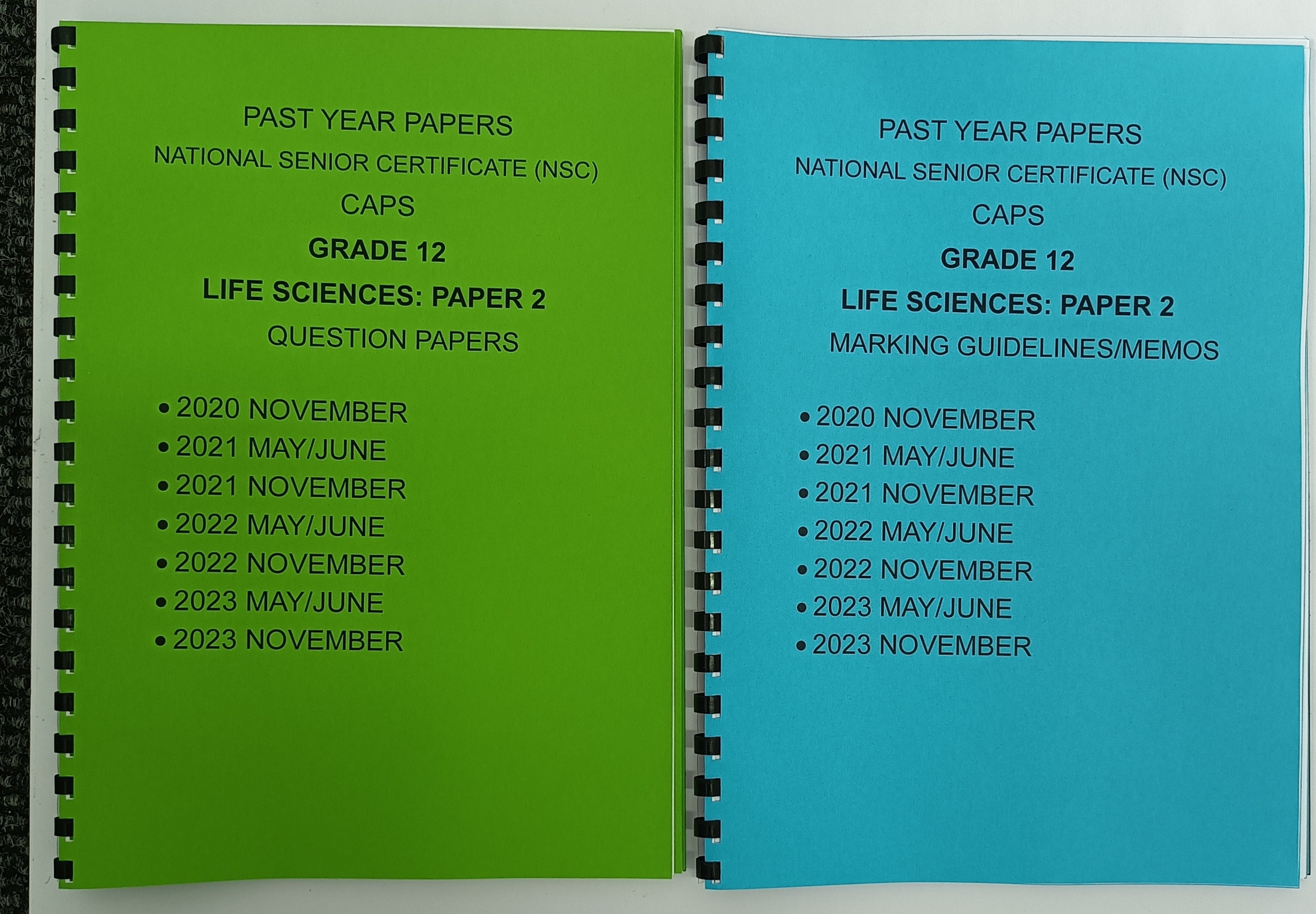 Grade 12 Life Sciences Paper 2 Question Papers and Memos/Answers 5 Yea